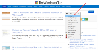 Download web pages for offline viewing using Firefox or Chrome