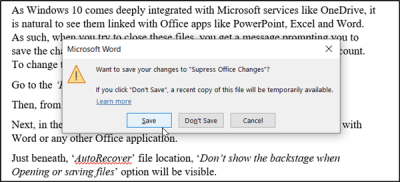 Restore old ‘Save as' dialog for Office 365 apps on Windows PC