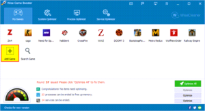 Wise Game Booster helps optimize your gameplay
