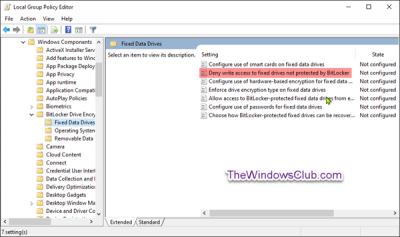 Deny Write Access to Fixed Drives not Protected by BitLocker