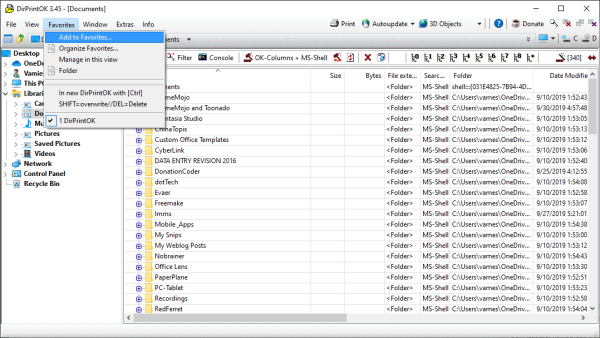 Print Directory and Folder Contents in Windows 10 using DirPrintOK 2025