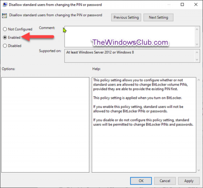 How to disallow Standard Users from Changing BitLocker PIN/Password in ...