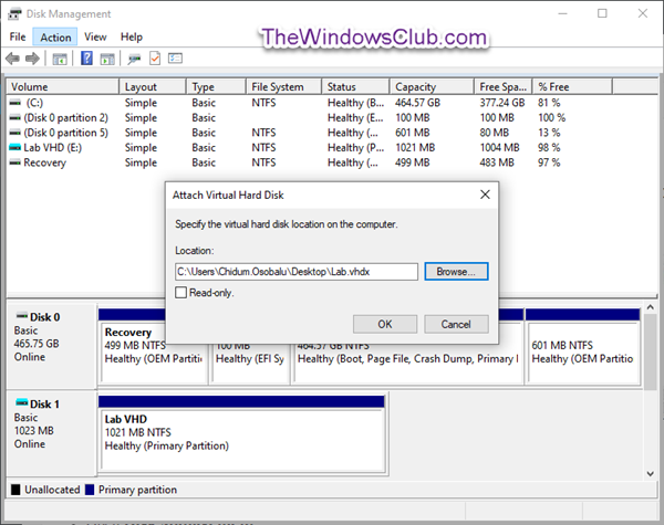 How to Mount VHD or VHDX (Virtual Hard Disk) File in Windows