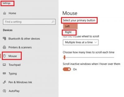 How to switch or change Left & Right mouse buttons in Windows