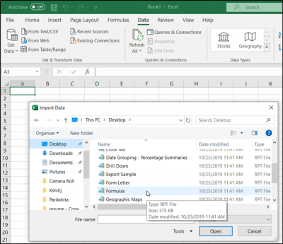 How to open an RPT file in Windows 11/10