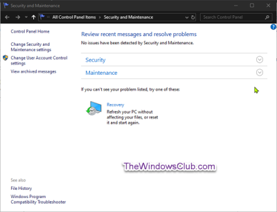 Turn off Security and Maintenance notifications in Windows 11