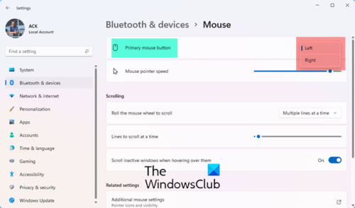 How to switch or change Left & Right mouse buttons in Windows