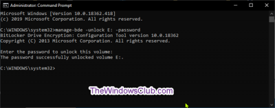 Unlock BitLocker Encrypted OS, Fixed or Removable Data Drive