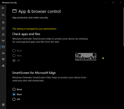 What is App & Browser Control and how to hide it in Windows 11/10