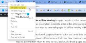 Download web pages for offline viewing using Firefox or Chrome