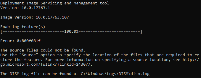 Error 0x800f081f While Installing Net Framework On Windows 11 7265