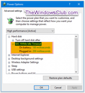How to change or configure hidden Power Options in Windows 11