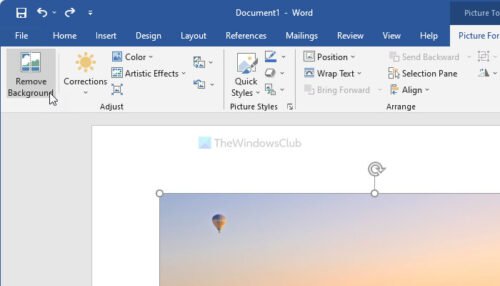 How to edit Images in Word using Picture Editing Tools
