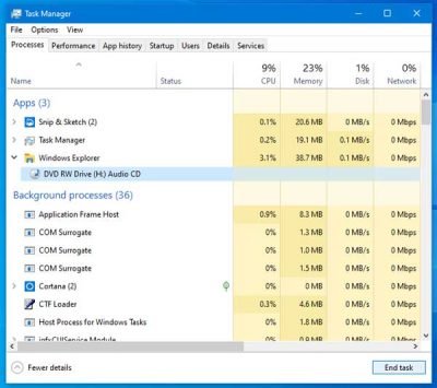An error occurred while ejecting DVD RW Drive on Windows PC