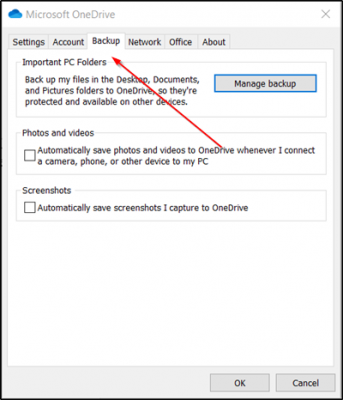 OneDrive Backup tab is missing from Settings in Windows 11/10