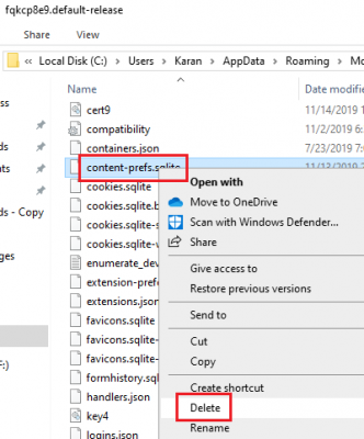 Firefox Profile files and folders explained
