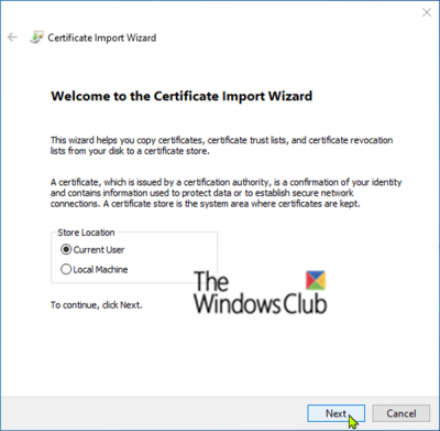 Import EFS File Encryption Certificate and Key (PFX file) in Windows