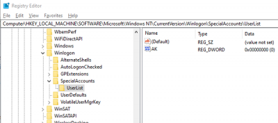 Hide specific User Accounts from the Sign-in screen on Windows