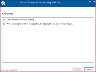 Advanced Diagnostics, Microsoft Support & Recovery Assistant: Outlook