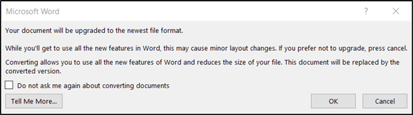 How to convert old Word document to new Word format