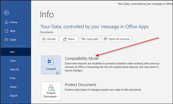 How to convert old Word document to new Word format