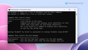 Boot Configuration Data Editor in Windows OS