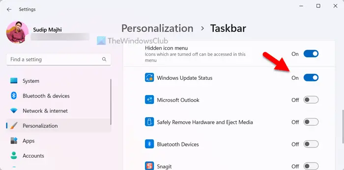 Enable or Disable Windows Update Status tray icon in Windows 11 Enable or Disable Windows Update Status tray icon in Windows 11
