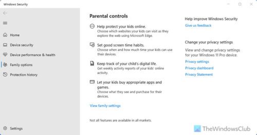 What is Family Options in Windows 11 and how to hide this section