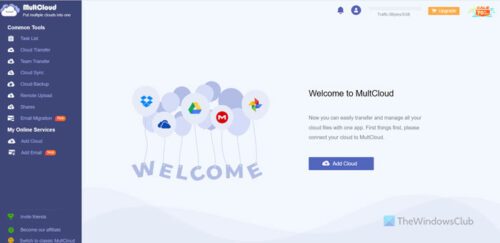 MultCloud lets you manage multiple cloud accounts & drives