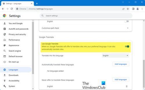 Google Translate keep popping up in Chrome