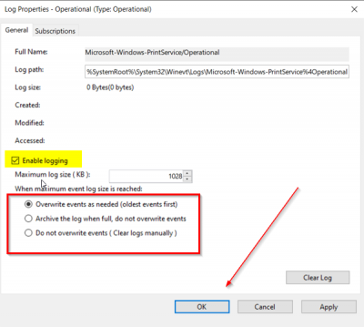 How to enable Print Logging in Event Viewer on Windows 11/10