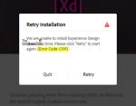 Error code 191, Unable to install Adobe XD on Windows
