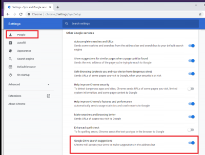 Turn On or Off Drive suggestions for Chrome (Google Workspace)