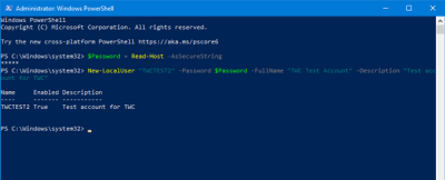 How to create Local User Account using PowerShell in Windows 10 2025