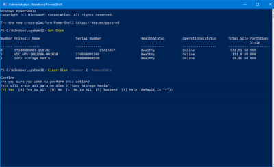 Format External Hard Drive or USB drive using PowerShell