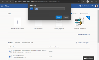 How to Install Office Web apps as PWA on Windows 11/10