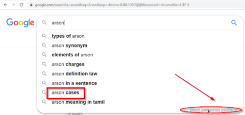Report Inappropriate Predictions in Google and YouTube Search