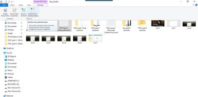 How to restore a deleted file from Recycle Bin in Windows 11/10