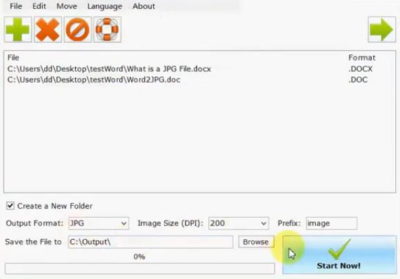 Convert Word documents to JPG - Batch Word to JPG Converter