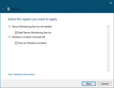 Windows Sensors Troubleshooter: Fix Sensor, Motion, Location problems
