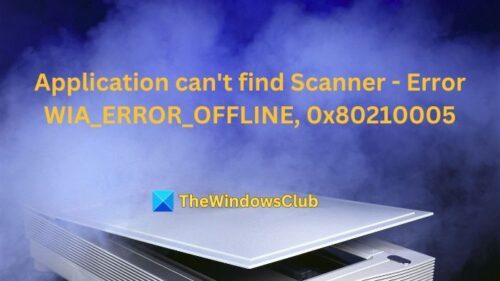 Application cannot find Scanner WIA_ERROR_OFFLINE, 0x80210005