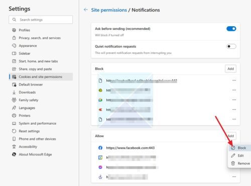 How to disable Facebook Notifications in Chrome and Edge