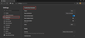 How to customize Microsoft Edge Browser in Windows 11
