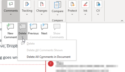How to use Review Feature to track changes in Word documents