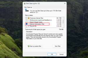 Delete Delivery Optimization Files and reclaim lost disk space