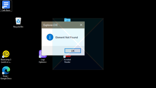 Fix Element Not Found Error In Windows 1110