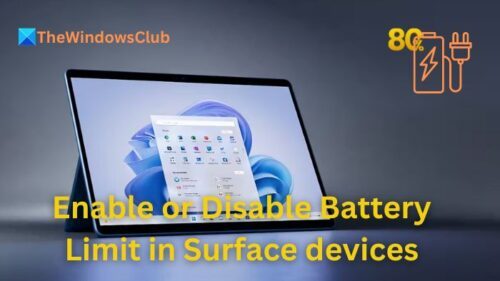 How to Enable or Disable Battery Limit in Surface devices
