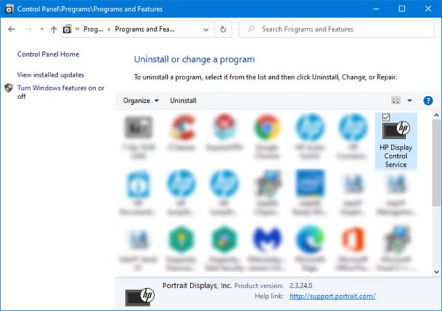 HP Display Control Service needs to be updated