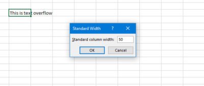 How to stop or hide Text Overflow in Excel