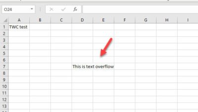 How to stop or hide Text Overflow in Excel